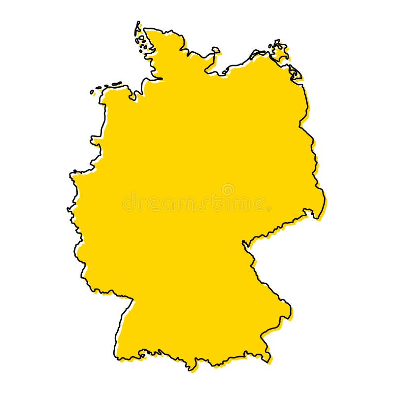 Germany Map Icon, Geography Blank Concept, Isolated Graphic Background ...