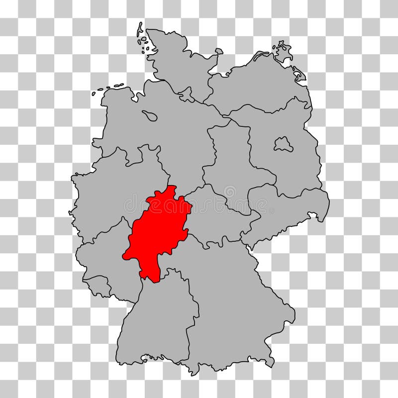Germany Map Icon of Hesse, Geography Blank Concept, Isolated Graphic ...