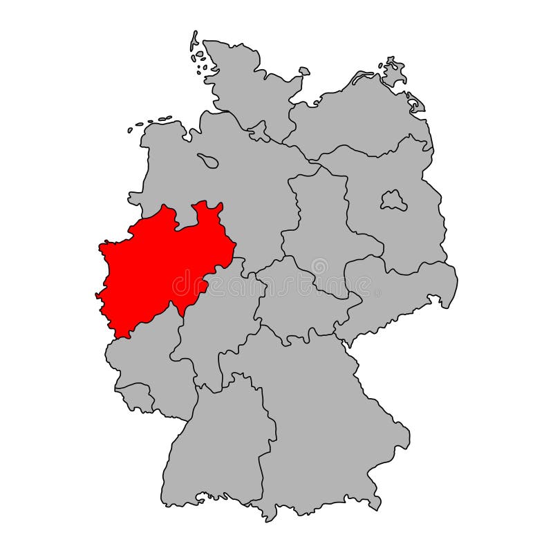 Germany Map Icon of North Rhine-Westphalia, Isolated Graphic Background ...