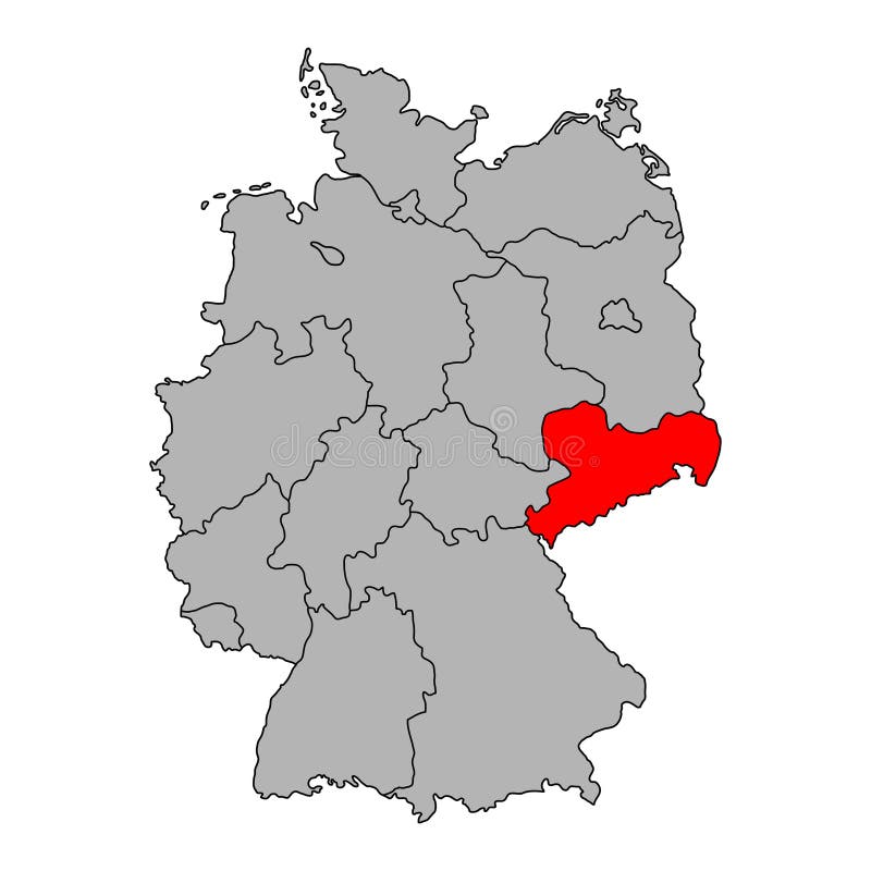 Germany Map Icon of Saxony, Geography Blank Concept, Isolated Graphic ...
