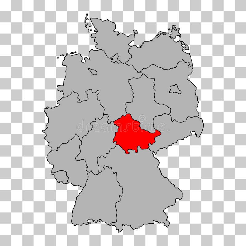 Germany Map Icon of Thuringia, Geography Blank Concept, Isolated ...