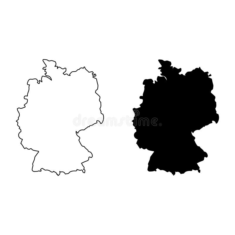 Germany Map Icon, Vector Isolated Contour Illustration Stock Vector ...