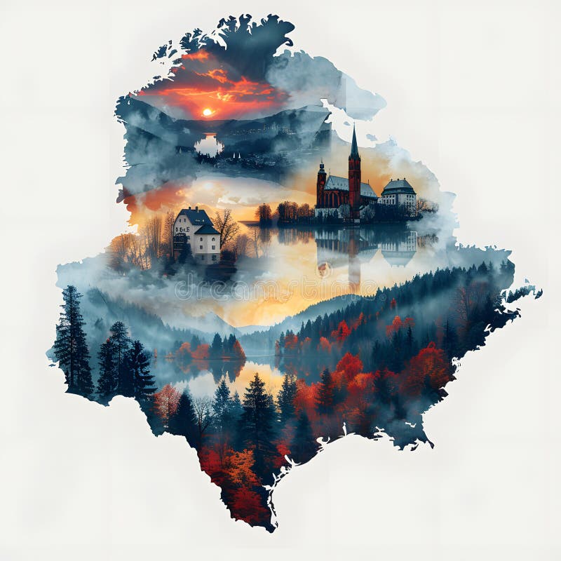 Germany Map Illustration - Soothing Abstract Design Stock Illustration ...