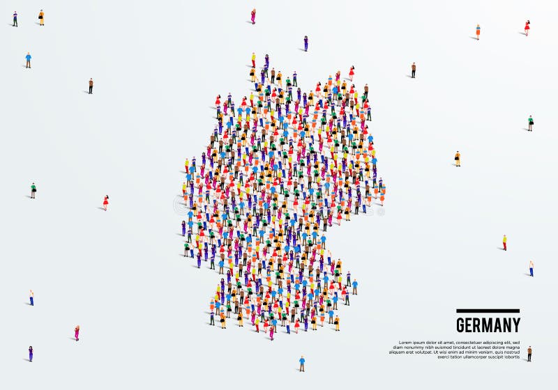 Germany Map. Large Group of People Form To Create a Shape of Germany ...