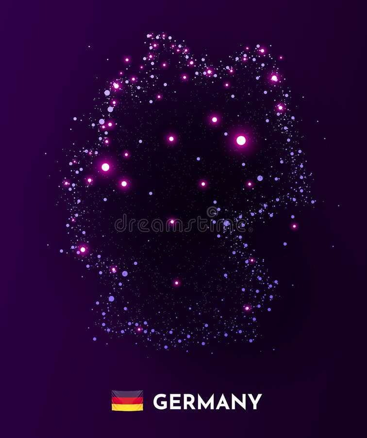 Germany Map Made of Stars and Dots. Globalization Concept Stock Vector ...