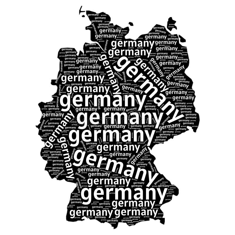 Germany Map with Name. Isolated White Background Stock Illustration ...