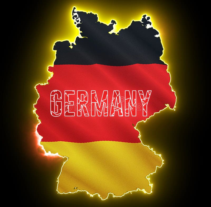 Germany Map with Neon Light. Creative Design of German Country with ...