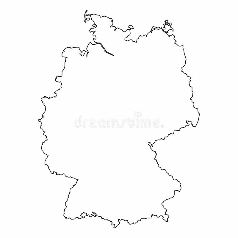 Germany map outline stock vector. Illustration of graphical - 302663011