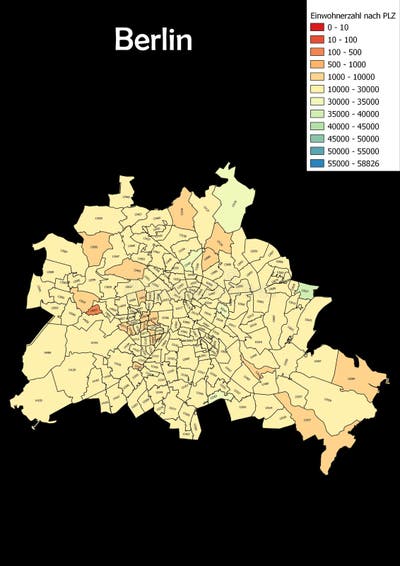 Germany Map Population by Zip Code Map of Federal State Berlin Stock ...