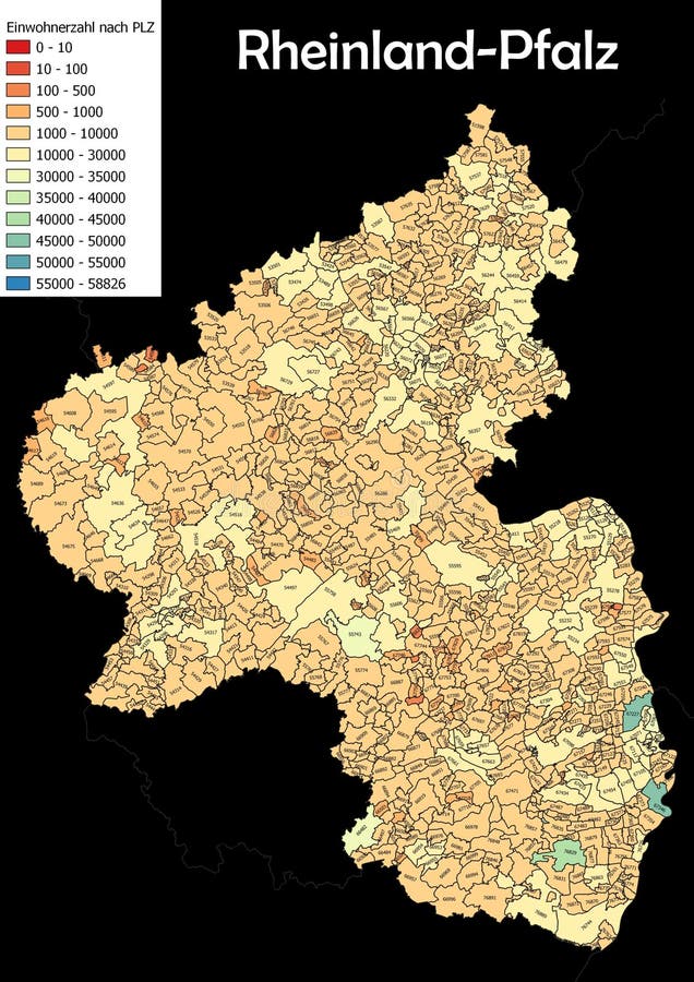 Germany Map Population by Zip Code Map of Federal State Rheinland ...