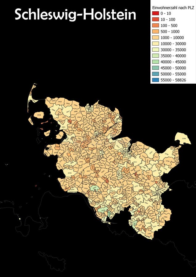 Germany Map Population by Zip Code Map of Federal State Schleswig ...