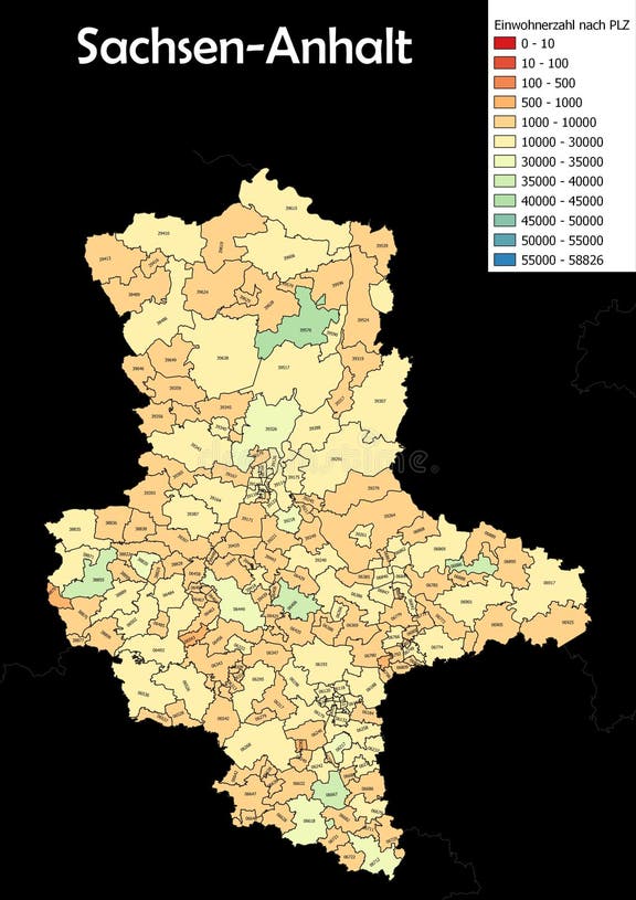 Germany Map Population by Zip Code Map of Federal State Sachsen ...