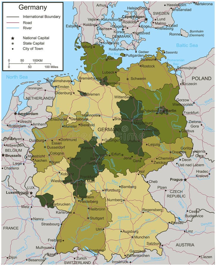 Germany Map with Selectable Territories. Vector Stock Vector ...