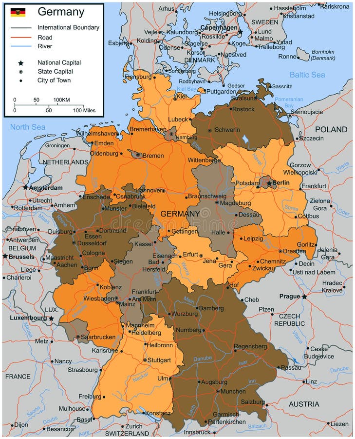 Germany Map with Selectable Territories. Vector Stock Vector ...