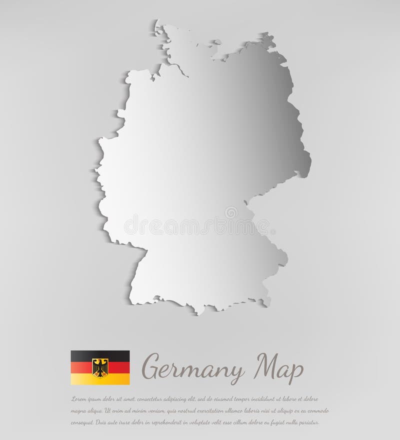 Germany Map with Shadow Effect. Vector Stock Vector - Illustration of ...