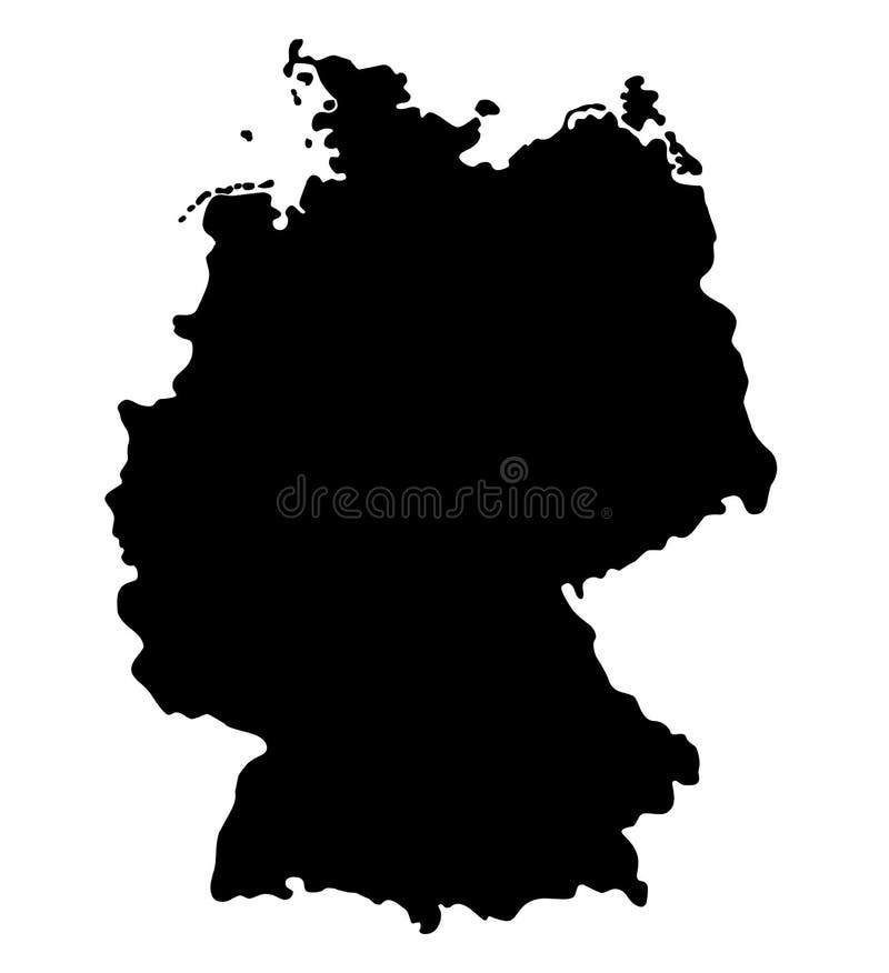 Germany map silhouette stock vector. Illustration of isolated - 216531218