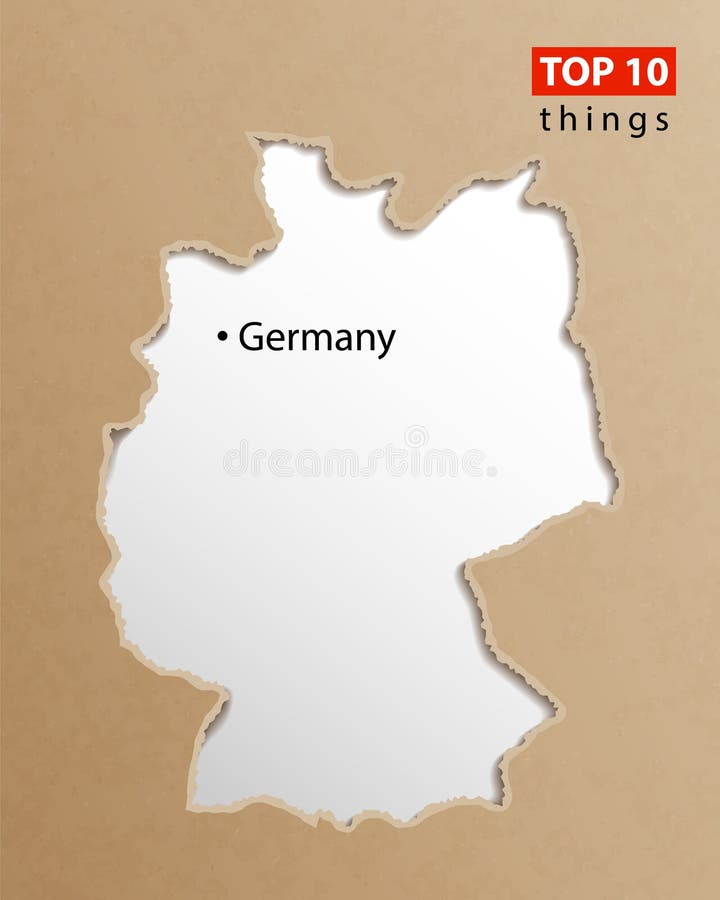Germany Map Vector. German Maps Craft Paper Texture. Empty Template ...