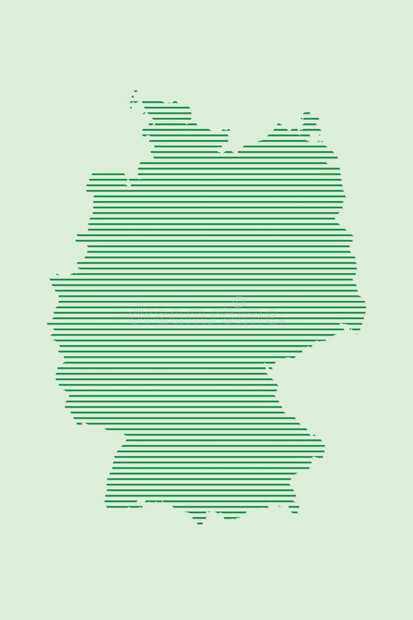A Green Germany Map with Border Lines of Different States and Shading ...