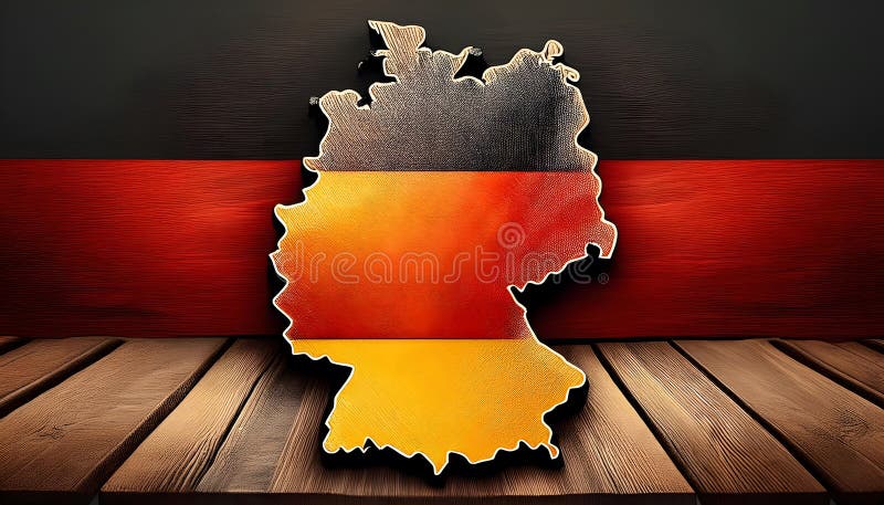 Germany Map with Wooden Flag of Germany Stock Illustration ...