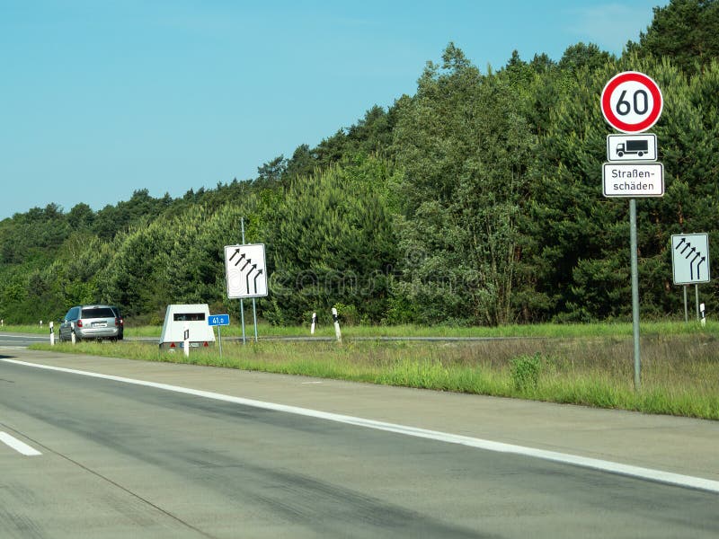 Germany May 17, 2024. the Speed Camera is Located on the Autobahn ...