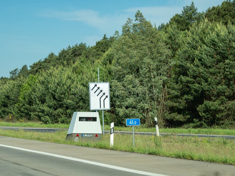 Germany May 17, 2024. the Speed Camera is Located on the Autobahn ...