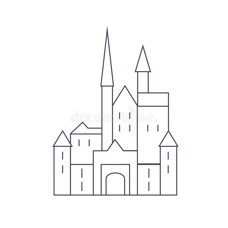 Germany, Medieval Castle Travel Landmark Vector Illustration Stock ...