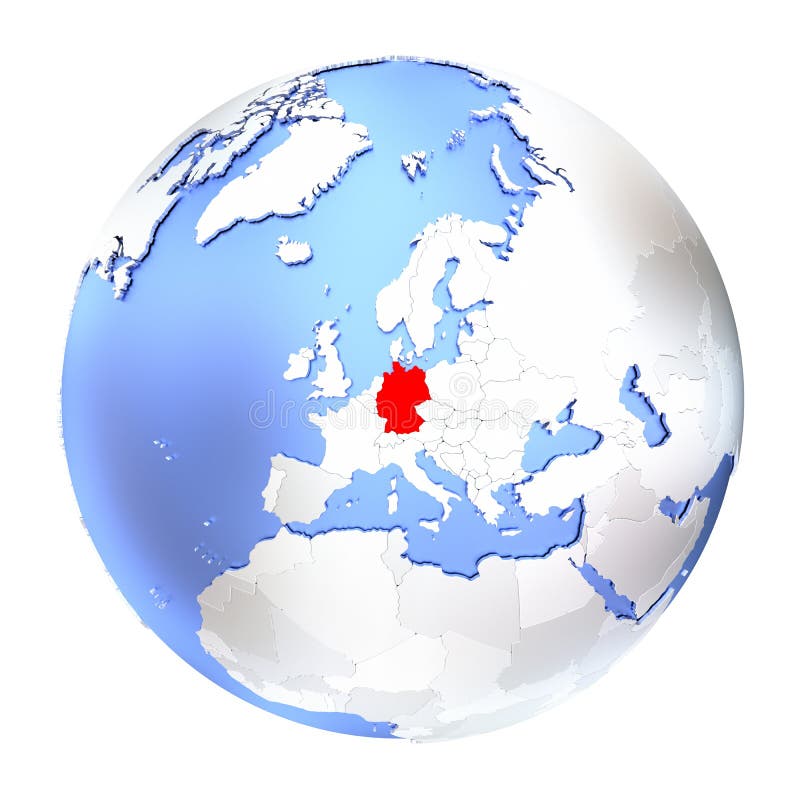 Germany on Globe with Watery Seas Stock Illustration - Illustration of ...