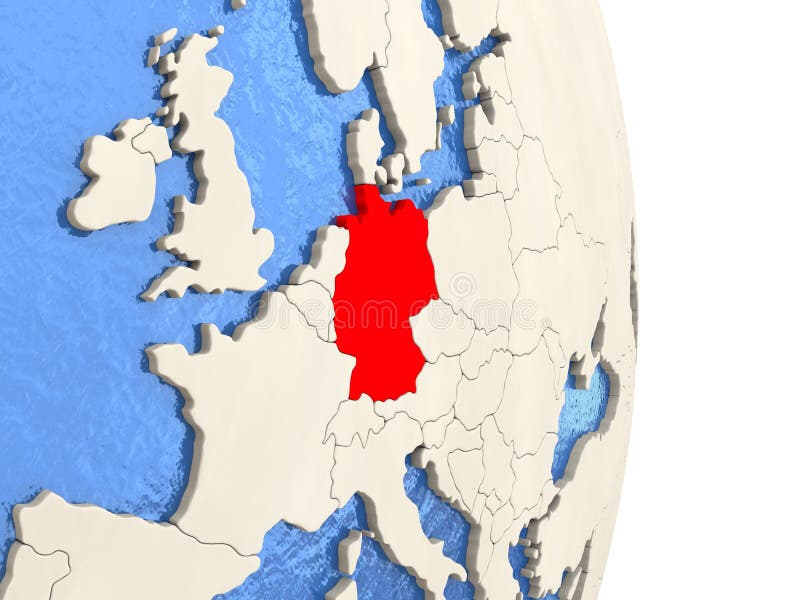 Germany on Model of Political Globe Stock Illustration - Illustration ...