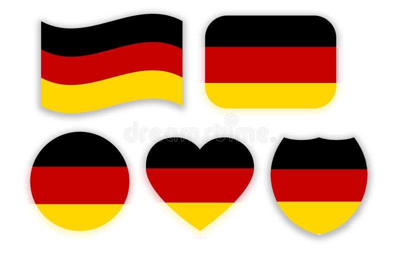 Germany National Flag. Set with Different Shapes Stock Illustration ...