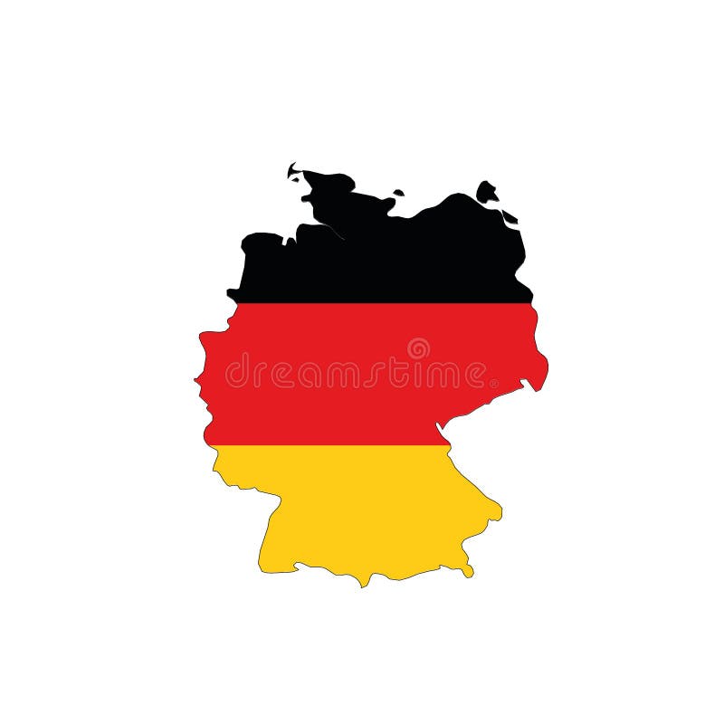 Germany National Flag in a Shape of Country Map Stock Vector ...