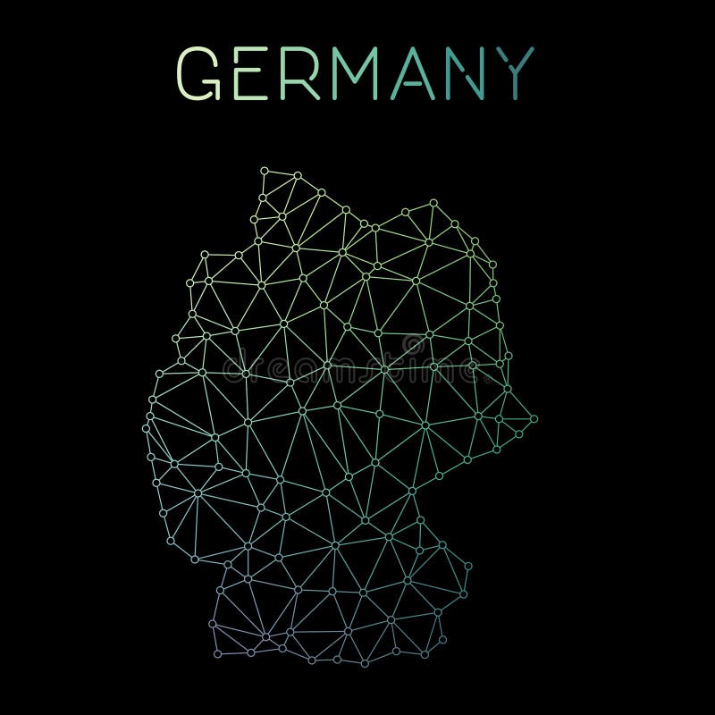 Germany network map. stock vector. Illustration of digital - 93305794