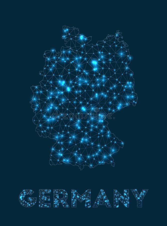Germany network map. stock vector. Illustration of digital - 93305794