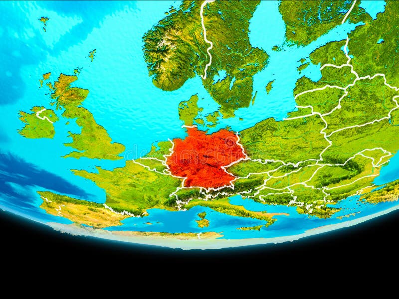 Satellite view of Germany stock illustration. Illustration of satellite ...