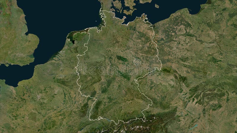 Germany Outlined. Low-res Satellite Stock Illustration - Illustration ...