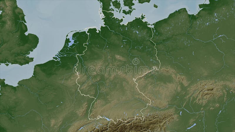 Germany outlined. Pale stock illustration. Illustration of region ...