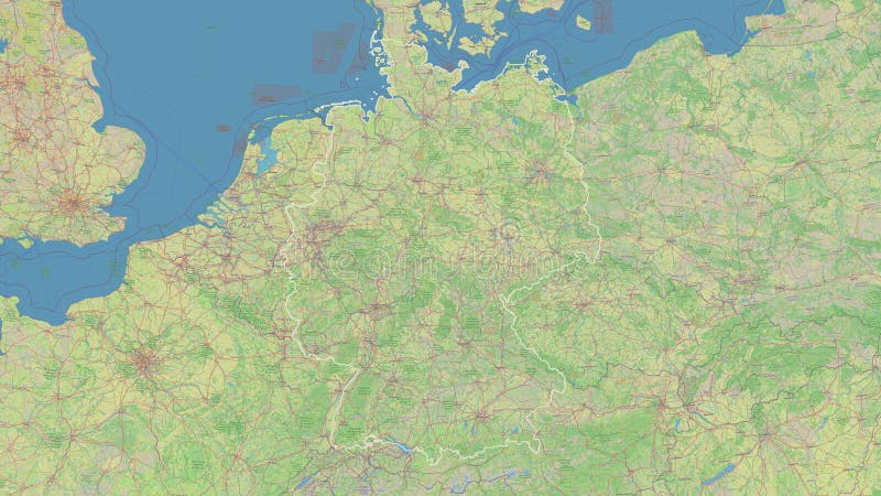 Germany Outlined. Topo Standard Stock Illustration - Illustration of ...