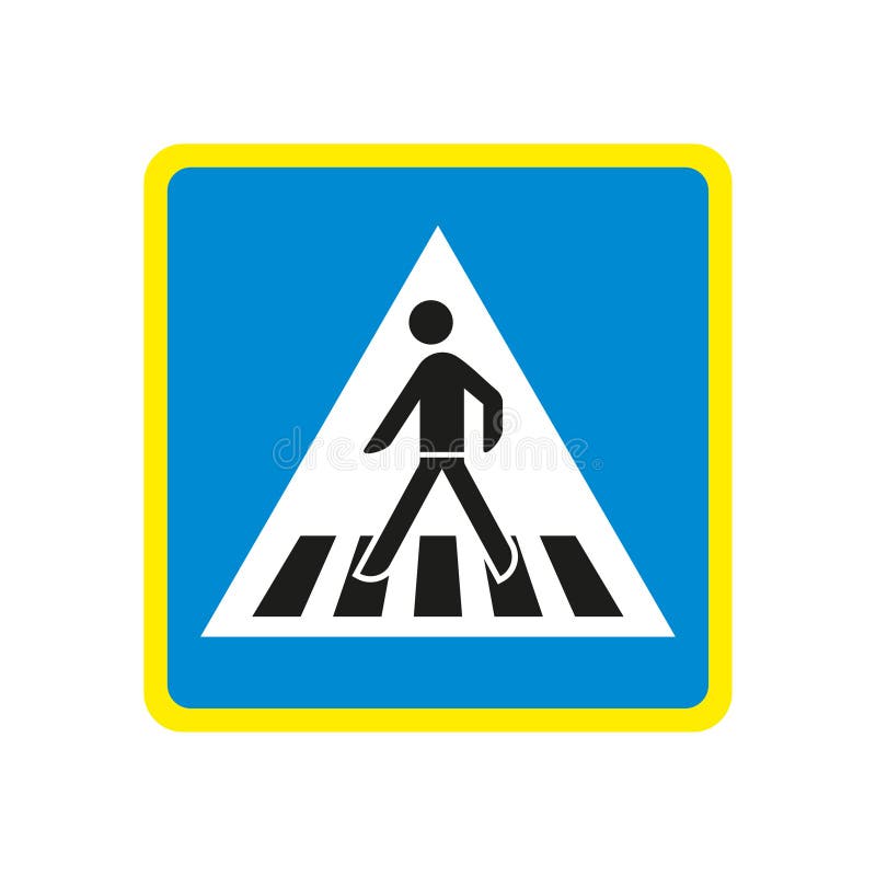 Germany Pedestrian Crossing Sign Stock Vector - Illustration of busy ...