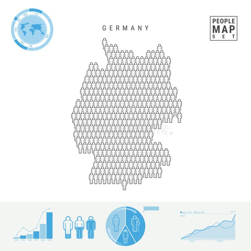 Germany People Icon Map. Stylized Vector Silhouette of Germany ...
