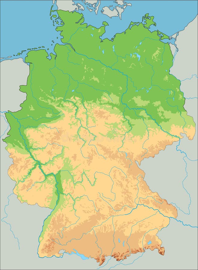 The Detailed Map of the Germany with Regions or States and Cities ...