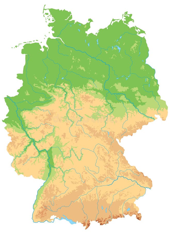 Germany physical map stock vector. Illustration of karlsruhe - 104088686