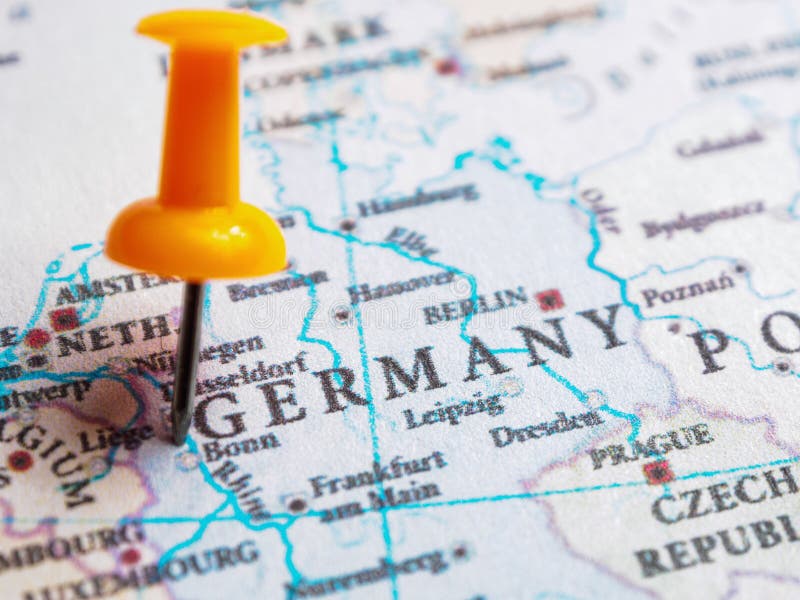 GERMANY Pin Marked on the World Map Stock Image - Image of country ...
