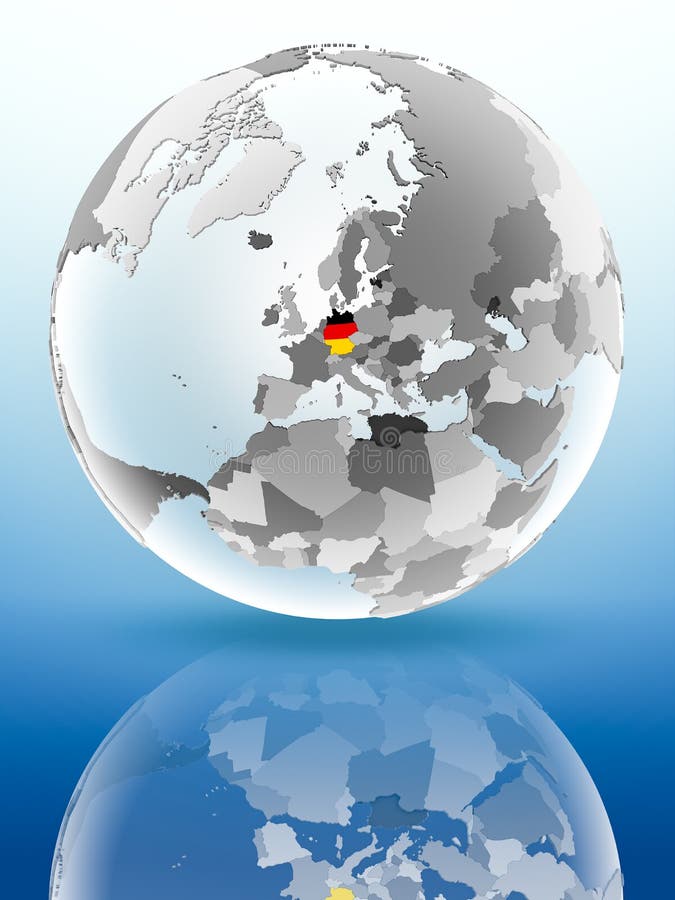Germany on political globe stock illustration. Illustration of ...