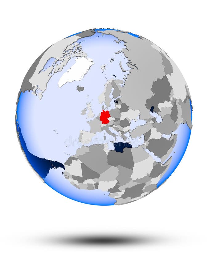 Germany on Globe Above Water Stock Illustration - Illustration of globe ...
