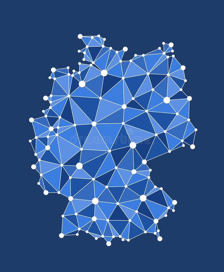 Germany Polygonal Map - Low Poly Style Stock Vector - Illustration of ...