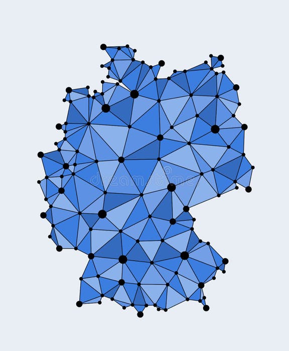 Germany Polygonal Map - Low Poly Style Stock Vector - Illustration of ...