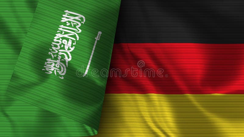 Germany and Saudi Arabia Realistic Flag â€“ Fabric Texture Illustration ...