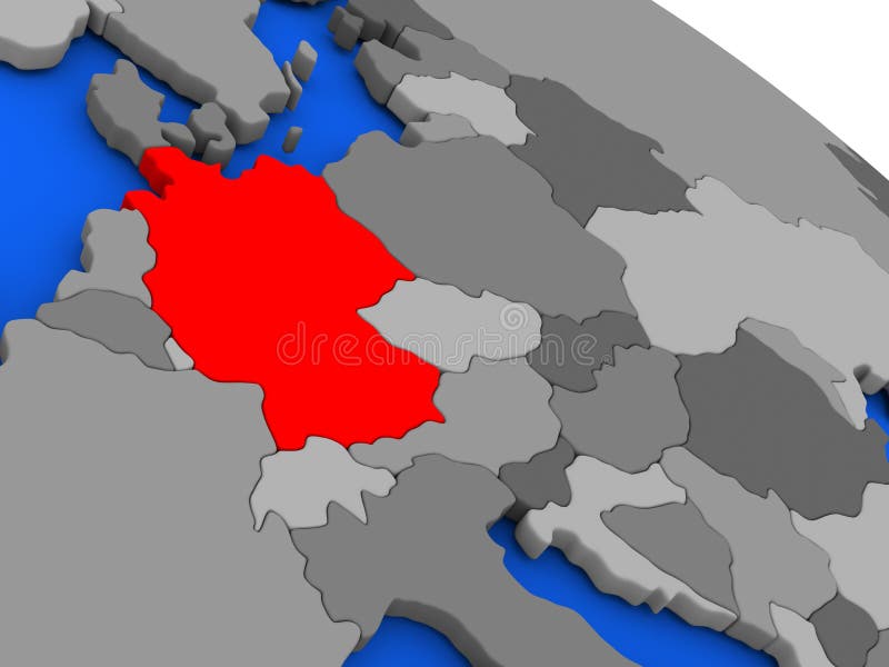 Germany in red stock illustration. Illustration of german - 80790932