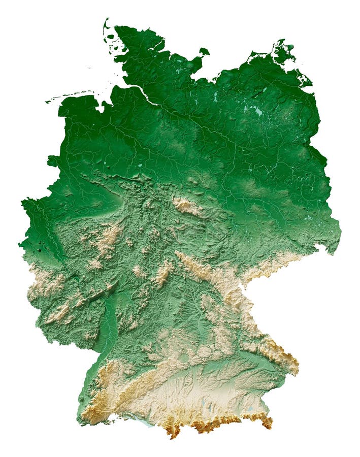 Germany relief map stock illustration. Illustration of topography ...