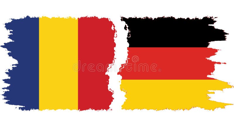 Germany and Romania Grunge Flags Connection Vector Stock Illustration ...