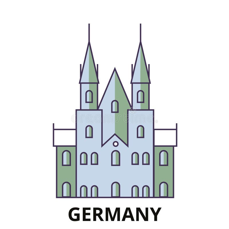 Germany, Royal Castle Travel Landmark Vector Illustration Stock Vector ...